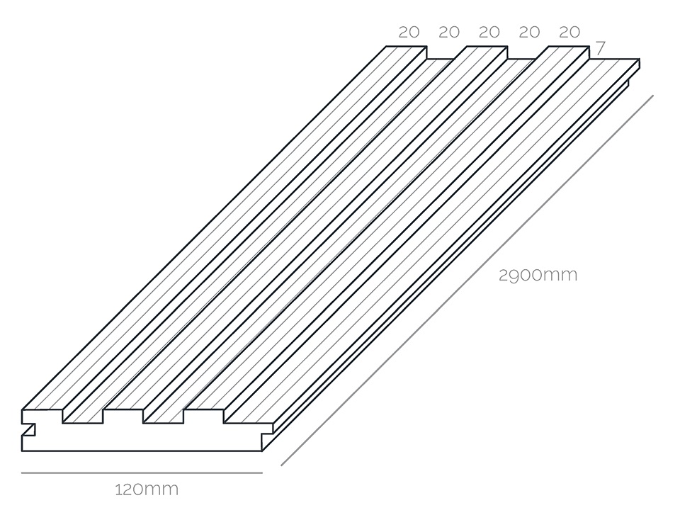 Bamboo ribbed paneling - Boo